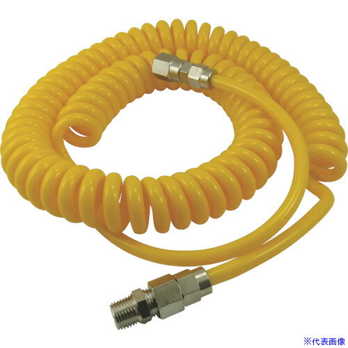 オレンジブック トラスコ中山　TRUSCOチヨダ エアコイルホース ラインスパイラル Y 外径8mm/使用範囲3650mm 〔品番:WL806Y〕[ 注番:3761797]特長●コイル径が従来のTPSに比べ30％ほど小さくなり、複数使用時で...