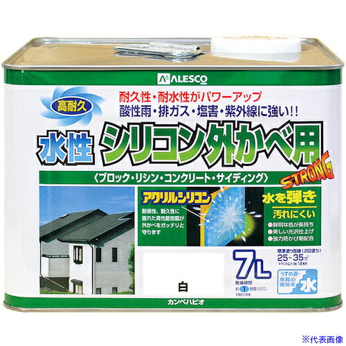 オレンジブック トラスコ中山　TRUSCOKANSAI 水性シリコン外かべ用 白 7L 〔品番:00427650011070〕[ 注番:3765599]特長●高耐久アクリル・シリコン樹脂配合だから紫外線・排ガス・雪・酸性雨など外敵から建物を...