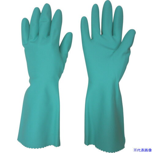 オレンジブック トラスコ中山　TRUSCOビニスター 塩化ビニール手袋 トワローブフルールあつ手 グリーン M 〔品番:712M〕[ 注番:3774031]特長●塩化ビニール製で、天然ゴム製に比べて油や洗剤に強い手袋です。●裏植毛付で着脱が...