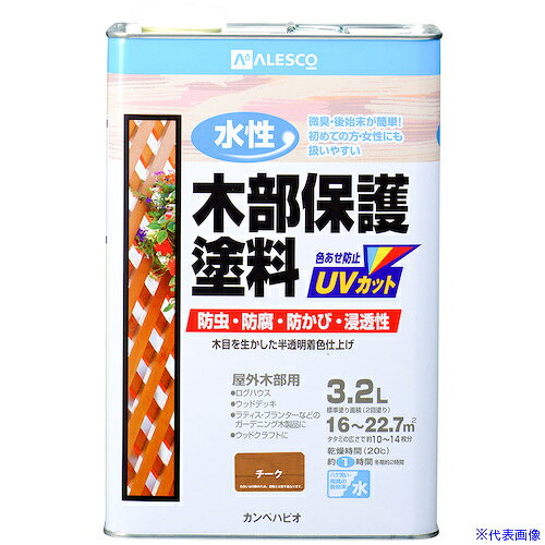 オレンジブック トラスコ中山　TRUSCOKANSAI 水性木部保護塗料 チーク 3.2L 〔品番:00617653511032〕[ 注番:3784388]特長●木目をいかしたまま表面に塗膜を作らず着色するので、木材の持つ自然な風合いを引き...