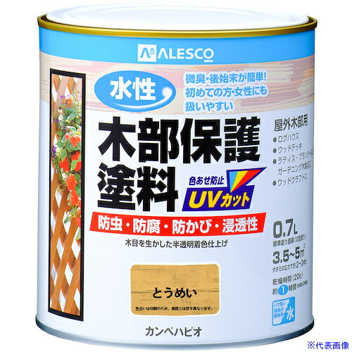 オレンジブック トラスコ中山　TRUSCOKANSAI 水性木部保護塗料 とうめい 0.7L 〔品番:00617654001007〕[ 注番:3787632]特長●木目をいかしたまま表面に塗膜を作らず着色するので、木材の持つ自然な風合いを引...