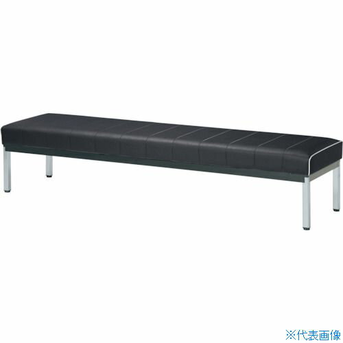 オレンジブック トラスコ中山　TRUSCOMIZUNO 蓄光ロビーベンチ背無 W1800 ブラック 〔品番:MC1528CPBK〕[ 注番:3797004]特長●昼間、光をため、夜暗くなると、ベンチの両端が青く光ります。用途●待合室に。仕様...