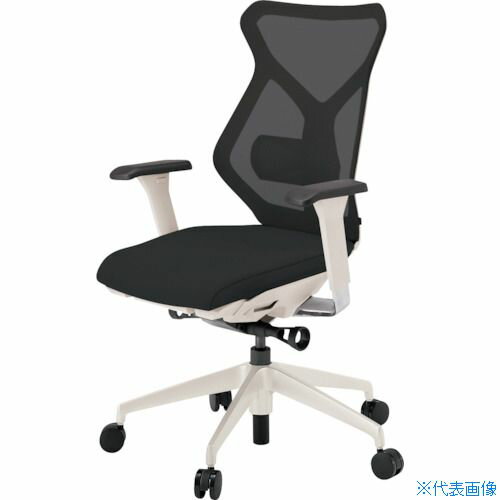 オレンジブック トラスコ中山　TRUSCOITOKI セクアチェア ハイバック ベースカラーWW アジャスタブル肘 張地 ブラック 〔品番:KG367JV1WWT1〕[ 注番:3818965]特長●独自フレーム＋メッシュで、これまでにないフ...