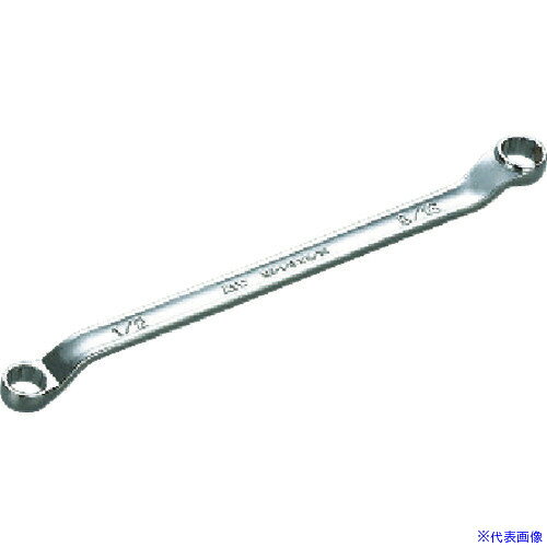 オレンジブック トラスコ中山　TRUSCOKTC 45°×6°ロングめがねレンチ1/2×9/16inch 〔品番:M512X916〕[ 注番:3837785]特長●トルク伝達を最大限に発揮できる45°×6°のオフセット角度です。●くぼんだ場...