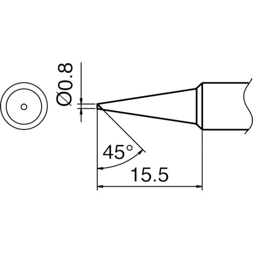 オレンジブック トラスコ中山　TRUSCO白光 こて先 0.8C型 〔品番:T18C08〕[ 注番:3844072]特長仕様●適合機種：FX-600、FX-8801●コテ先名称：0.8C型仕様2●鉛フリーはんだ対応●適合ステーション本体：F...