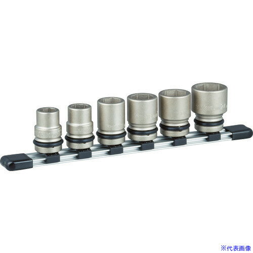 オレンジブック トラスコ中山　TRUSCOTONE インパクト用ソケットセット(ホルダー付) 6pcs 差込角12.7mm 〔品番:HNV406S〕[ 注番:3876594]特長●外観品質の向上と防錆力向上を図り、表面処理を無電解メッキにし...