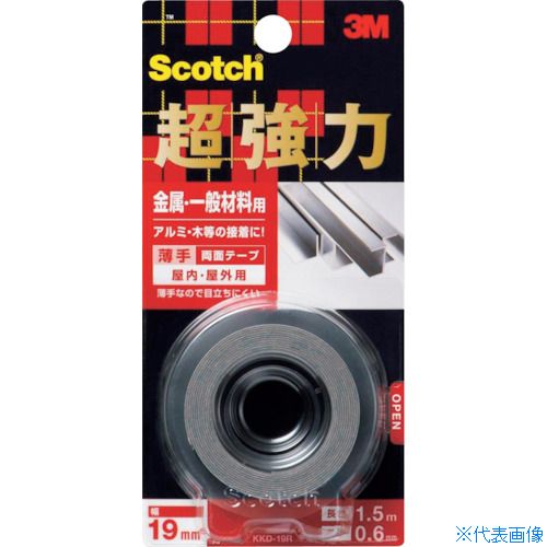 オレンジブック トラスコ中山　TRUSCO3M スコッチ 超強力両面テープ 金属・一般材料用 19mm×1.5m 〔品番:KKD19R〕[ 注番:3892925]特長●耐候性、耐熱性に優れたアクリルフォームテープです。●アルミ、ステンレスな...