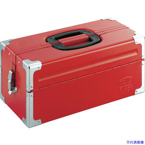 オレンジブック トラスコ中山　TRUSCOTONE ツールケース(メタル) V形2段式 433X220X195mm レッド 〔品番:BX322〕[ 注番:3904334]特長●天面フラットV形2段式両開きケースです。●ケースの角部にガード機...