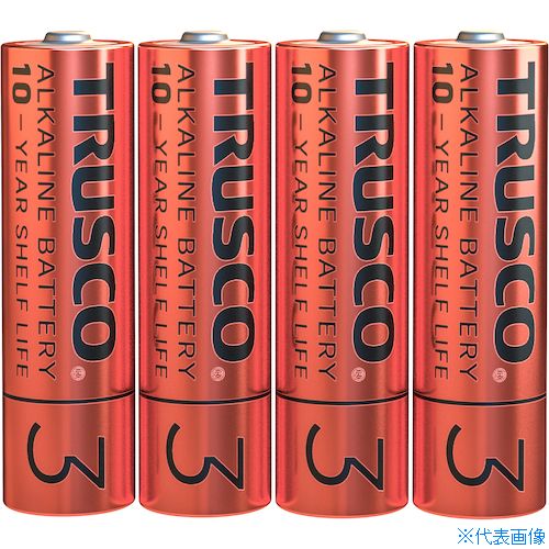 オレンジブック トラスコ中山　TRUSCOTRUSCO アルカリ乾電池 10年 単3 (4本入) 〔品番:TLR6GPL4S〕[ 注番:3942336]特長●パワー・長持ち・保存、全てに高い信頼で応えるアルカリ電池です。●あらゆる機器・用途...
