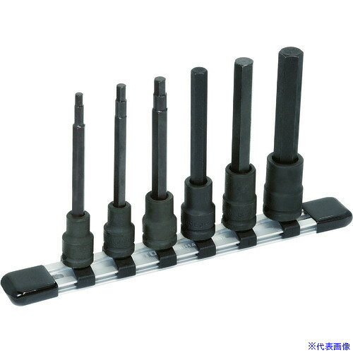 オレンジブック トラスコ中山　TRUSCOTONE ロングヘキサゴンソケットセット(強力タイプホルダー付) 6pcs 〔品番:HKH306L〕[ 注番:3964477]特長●ソケットの取り外しが容易なアルミタイプのソケットホルダで作業効率が...