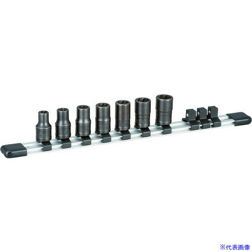 オレンジブック トラスコ中山　TRUSCOTONE トルネードソケットセット(ホルダー付) 7pcs 〔品番:HTR307〕[ 注番:3964604]特長●ボルト・ナットの六角部がひどくナメたり、さび付いたりしてソケットやめがねレンチでは回...