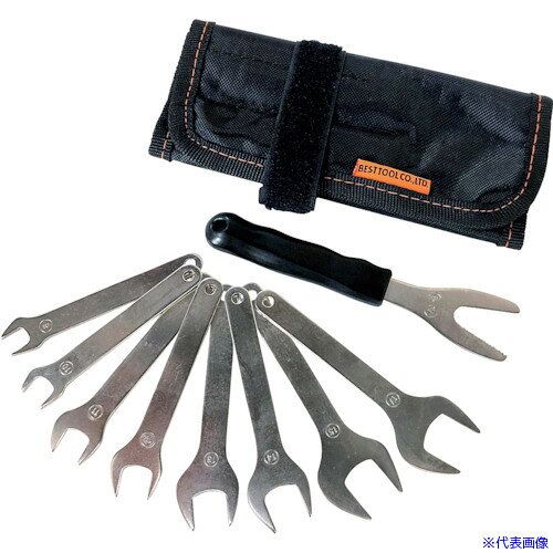 オレンジブック トラスコ中山　TRUSCOベストツール BEST 9pcs.薄口スパナセット FLAT9 〔品番:FW9817〕[ 注番:4073239]特長●狭い隙間での作業に最適です。●フリーサイズ対応のレンチもセットアップされ、インチ...