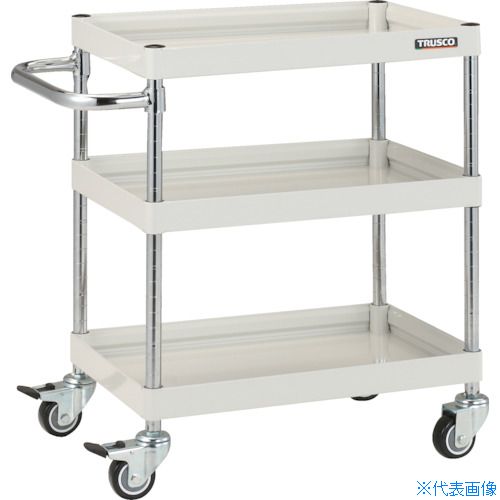 オレンジブック トラスコ中山　TRUSCOTRUSCO ツールワゴン ファルコンワゴン 600×400 ウレタン車輪 ホワイト 〔品番:FAW763UW〕[ 注番:4164423]特長●車輪と共に車軸もロックするダブルロック仕様のキャスター...