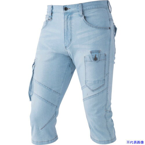 オレンジブック トラスコ中山　TRUSCOCHUSAN ストレッチデニム カーゴクロップドパンツ アイスブルー 6L 〔品番:98568396L〕[ 注番:4191683]特長●三層構造糸の生地で仕上げた風合い豊かな高キックバックデニム。仕...