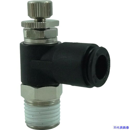 オレンジブック トラスコ中山　TRUSCOチヨダ ファイブスピードコントローラα メーターアウト8mm・R1/4 〔品番:F8R02SCO〕[ 注番:4234651]特長●ニードル弁の回転数が多いので、滑らかな速度制御が可能です。●難燃性P...