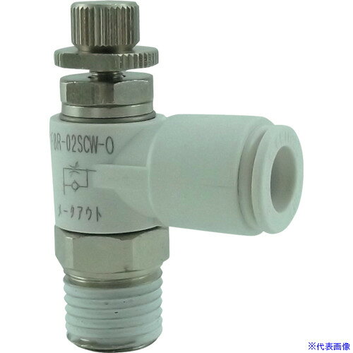 オレンジブック トラスコ中山　TRUSCOチヨダ ファイブスピードコントローラα 白 メーターアウト8mm・R1/4 〔品番:F8R02SCWO〕[ 注番:4234669]特長●ニードル弁の回転数が多いので、滑らかな速度制御が可能。●難燃性...