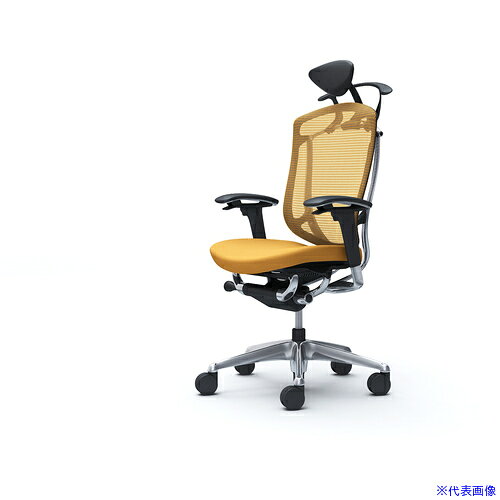 オレンジブック トラスコ中山　TRUSCOOKAMURA コンテッサセコンダ 可動肘 座クッション 小型ヘッド5本脚 ポリッシュ ブラック ランバー無ハンガー付 張地色イエロー 〔品番:CC8DBRFPD9〕[ 注番:4255240]特長仕...