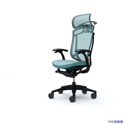 オレンジブック トラスコ中山　TRUSCOOKAMURA コンテッサセコンダ 固定肘 座クッション 大型ヘッド5本脚 ブラック ブラック ランバー無ハンガー付 張地色セージ 〔品番:CC48MRFPC6〕[ 注番:4256761]特長仕様●...