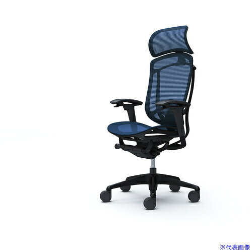 オレンジブック トラスコ中山　TRUSCOOKAMURA コンテッサセコンダ 可動肘 座メッシュ 大型ヘッド5本脚 ブラック ブラック ランバー付ハンガー無 張地色ダークブルー 〔品番:CC85MSFPG4〕[ 注番:4259835]特長仕...