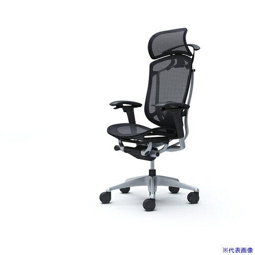 オレンジブック トラスコ中山　TRUSCOOKAMURA コンテッサセコンダ 可動肘 座メッシュ 大型ヘッド5本脚 シルバー ブラック ランバー付ハンガー付 張地色ブラック 〔品番:CC86GSFPG1〕[ 注番:4266144]特長仕様●...