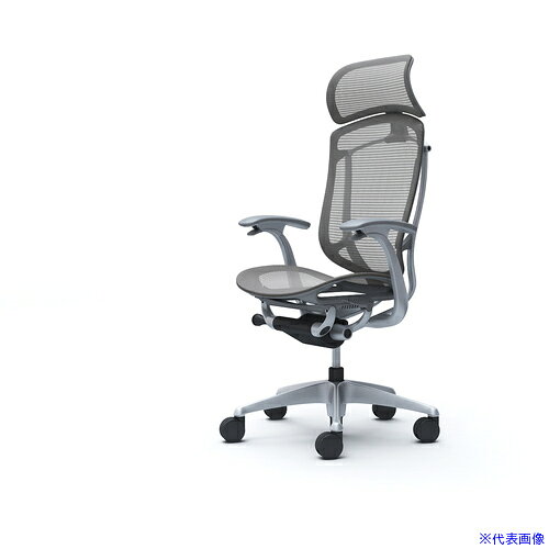 オレンジブック トラスコ中山　TRUSCOOKAMURA コンテッサセコンダ 固定肘 座メッシュ 大型ヘッド5本脚 シルバー グレー ランバー無ハンガー無 張地色ミディアムグレー 〔品番:CC45GAFPH2〕[ 注番:4266176]特長...