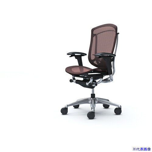 オレンジブック トラスコ中山　TRUSCOOKAMURA コンテッサセコンダ 可動肘 座メッシュ ハイバック5本脚 ポリッシュ ブラック ランバー付ハンガー無 張地色ダークブラウン 〔品番:CC81BSFPG8〕[ 注番:4275651]特...