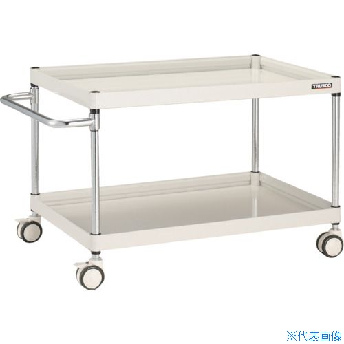 オレンジブック トラスコ中山　TRUSCOTRUSCO ツールワゴン ファルコンワゴン 900×600 ウレタン双輪車 ホワイト 〔品番:FAW692DW〕[ 注番:4369327]特長●車輪と共に車軸もロックするダブルロック仕様のキャスタ...