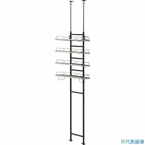 オレンジブック トラスコ中山　TRUSCOIRIS 102300 つっぱりランドリーラック ブラック/アッシュグレー 〔品番:TLR4B〕[ 注番:4415575]特長●省スペースで設置可能な突っ張り式のランドリーラックです。●天井と床でつ...