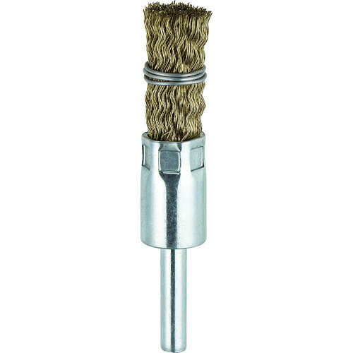 オレンジブック トラスコ中山　TRUSCOTRUSCO 筒型ブラシΦ15X軸6 真鍮メッキ0.25 くくりタイプ 〔品番:TEB15G〕[ 注番:4449886]特長●汎用電動工具用の筒型ブラシです。●線材の中央を針金で縛っているため、回転...
