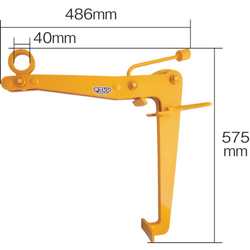 オレンジブック トラスコ中山　TRUSCONETSUREN DV−ARM型 1/2TON ドラム缶吊クランプ 〔品番:D2751〕[ 注番:4486251]特長●外周（リブ）があればフタの有無に係わらずクランプできます。（JIS Z1601...