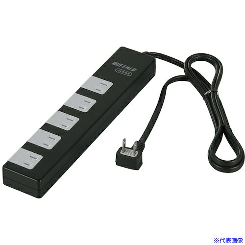 オレンジブック トラスコ中山　TRUSCOBUFFALO 2ピン式電源タップ 10個口タイプ 雷サージ防止/集中スイッチ付 1.5m ブラック 〔品番:BSTAPSD21015BK〕[ 注番:4526648]特長●2ピン10個口の電源タップ...