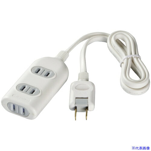 オレンジブック トラスコ中山　TRUSCOBUFFALO 2ピン式電源タップ 3個口タイプ シャッター付 3m ホワイト 〔品番:BSTAPSH2330WH〕[ 注番:4528163]特長●2ピン3個口の電源タップ ●安全性高いほこり防止シ...