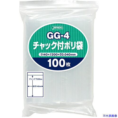 オレンジブック トラスコ中山　TRUSCOジャパックス チャック付ポリ袋 GG−4 100枚 透明 厚み0.04mm 〔品番:GG4〕[ 注番:4529136]特長●小物の小分けから整理保管など、用途に合わせて使い方いろいろです。●タテのサ...
