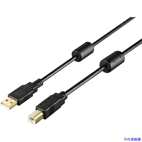 オレンジブック トラスコ中山　TRUSCOBUFFALO USB2.0 A to B フェライトコア付ケーブル 5.0m ブラック 〔品番:BU2ABF50BK〕[ 注番:4531198]特長●USB2.0対応のUSBケーブル（AtoB）で...