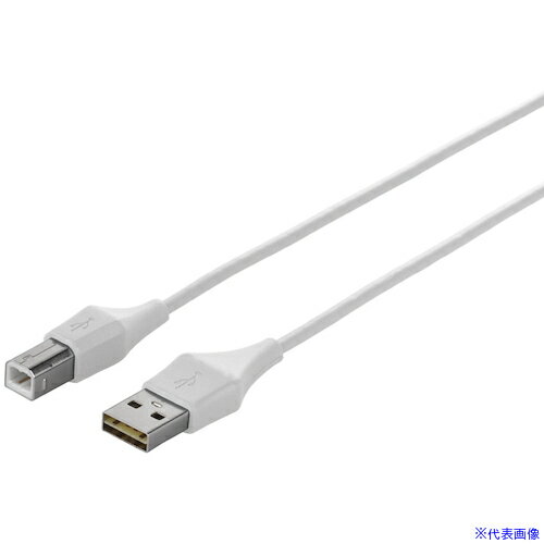 オレンジブック トラスコ中山　TRUSCOBUFFALO どっちもUSB2.0ケーブル(A to B) 2.0m ホワイト 〔品番:BSUABDU220WHA〕[ 注番:4531202]特長●直感的に挿し方向がわかる起伏をつけた持ちやすいコ...