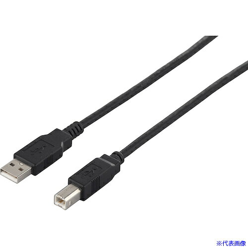 オレンジブック トラスコ中山　TRUSCOBUFFALO USB2.0ケーブル(A to B) 1.5m ブラック 〔品番:BSUAB215BK〕[ 注番:4531217]特長●USB2.0対応のUSBケーブル(A to B)です。 ●48...