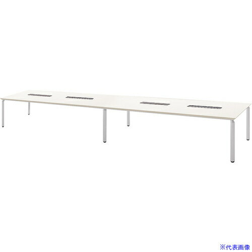 オレンジブック トラスコ中山　TRUSCONAIKI ミーティングテーブル(配線付 ウエイク WK型/天板:ホワイト 脚:シルバー/W4800×D1200×H700 〔品番:WK48125HSVH〕[ 注番:4532741]特長●配線ボック...