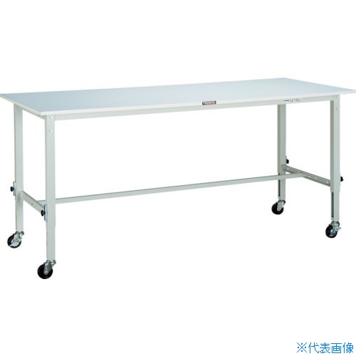 オレンジブック トラスコ中山　TRUSCOTRUSCO 軽荷重作業台高さ調節式(80kg)AEM型 800X750XH718〜1018 φ75キャスター付 ホワイト色 〔品番:RAEM1500C75W〕[ 注番:4545834]特長●50m...