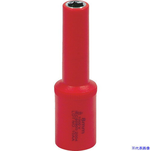 オレンジブック トラスコ中山　TRUSCOTech−EV 絶縁ソケット 3/8 ディープ 6角 対辺寸法8mm 〔品番:OLC652008SA〕[ 注番:4603681]特長●成型樹脂の絶縁被膜により今までにない被膜の薄さを実現しました。用...
