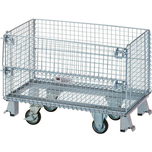 オレンジブック トラスコ中山　TRUSCOTRUSCO ネットパレット車輪付 間口800×奥行500×高さ580 300kg 〔品番:TNP1NS〕[ 注番:4624041]特長●開閉部はコイルを使用し開閉操作は簡単です。●メッシュ構造で強...