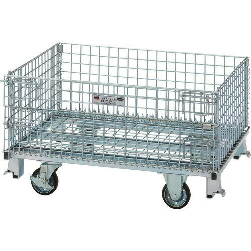 オレンジブック トラスコ中山　TRUSCOTRUSCO ネットパレット車輪付 間口1000X奥行800X高さ570 500kg用 〔品番:TNP6NS〕[ 注番:4624149]特長●開閉部はコイルを使用し開閉操作は簡単です。●メッシュ構造...