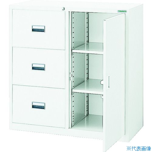 オレンジブック トラスコ中山　TRUSCOTRUSCO スタンダード書庫(D400)コンビ3段片開 880XH880 W色 〔品番:WTCB333〕[ 注番:4627652]特長●オールロック錠付のため、1つの鍵ですべての引き出しを施錠でき...