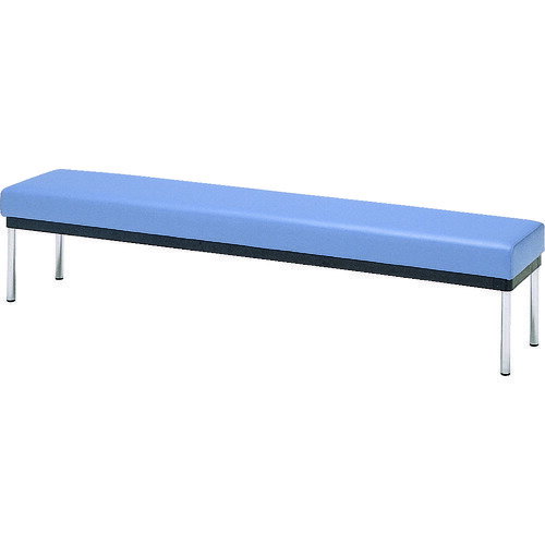 オレンジブック トラスコ中山　TRUSCOMIZUNO ロビーチェア(ステンレス脚タイプ) 背無し 青 幅1200×奥行350×座高400mm 青 〔品番:MC3200〕[ 注番:4656164]特長●奥行350mmの省スペースタイプなので...
