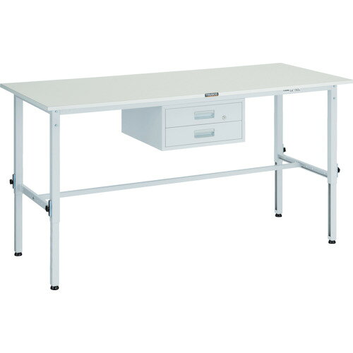 オレンジブック トラスコ中山　TRUSCOTRUSCO 軽荷重作業台高さ調節式(150kg)AEM型 1800X750XH650〜950 2段引出付 ホワイト色 〔品番:AEM1800F2W〕[ 注番:4667573]特長●650〜950m...