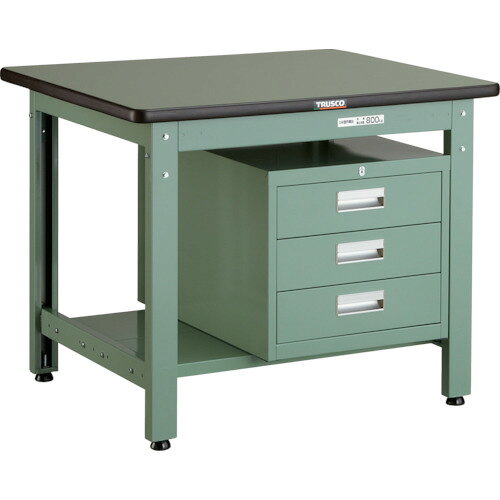 オレンジブック トラスコ中山　TRUSCOTRUSCO 中荷重作業台(800kg)GW型 900X750XH740 3段引出付 グリーン色 〔品番:GWR0975D3〕[ 注番:4668898]特長●下棚2枚敷きで作業台下の空間を有効活用で...