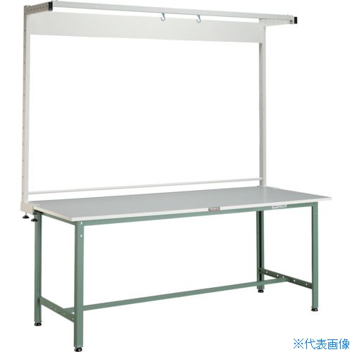オレンジブック トラスコ中山　TRUSCOTRUSCO 軽荷重作業台(300kg)AE型 1500X750XH1948(全高) ツールハンガー付 グリーン色 〔品番:RAE1500THN〕[ 注番:4671953]特長●ホース、ケーブル、工...