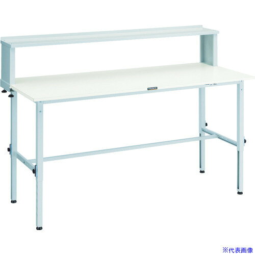 オレンジブック トラスコ中山　TRUSCOTRUSCO 軽荷重作業台高さ調節式(150kg)AEM型 1800X750XH954〜1254(全高) 上棚付 ホワイト色 〔品番:RAEM1800YURBW〕[ 注番:4672496]特長●65...