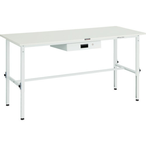 オレンジブック トラスコ中山　TRUSCOTRUSCO 軽荷重作業台高さ調節式(150kg)AEM型 1800X900XH650〜950 薄型1段引出付 ホワイト色 〔品番:RAEM1809UDK1W〕[ 注番:4672526]特長●650...