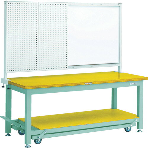 オレンジブック トラスコ中山　TRUSCOTRUSCO 重荷重作業台移動式(3000kg)TWC型 1800X750XH1740(全高) 前パネル付 グリーン色 〔品番:TWC1800P1〕[ 注番:4673433]特長●本体は構造用鋼管、...