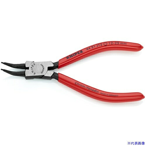 オレンジブック トラスコ中山　TRUSCOKNIPEX 穴用スナップリングプライヤー 45度 〔品番:4431J12〕[ 注番:4713575]特長●穴用スナップリングの取り付け、取り外しに適しています。●鍛造により大変頑丈です。●滑りにく...